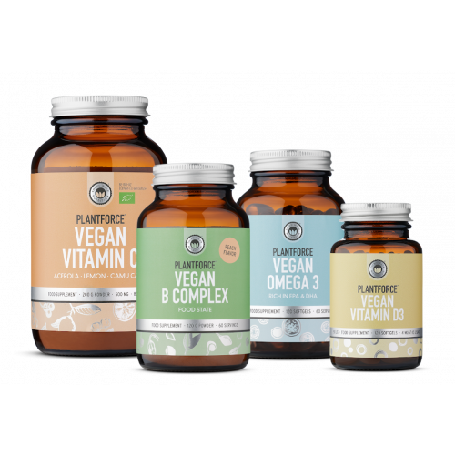 Plantforce Supplementen Bundel - Vit B - C - D3 en Omega 3